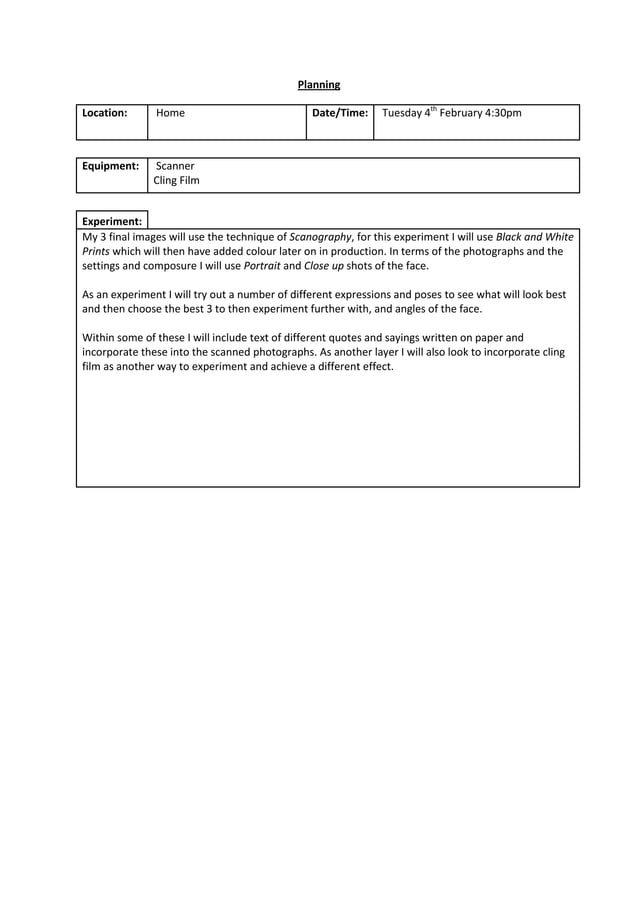Planning scanography | DOCX