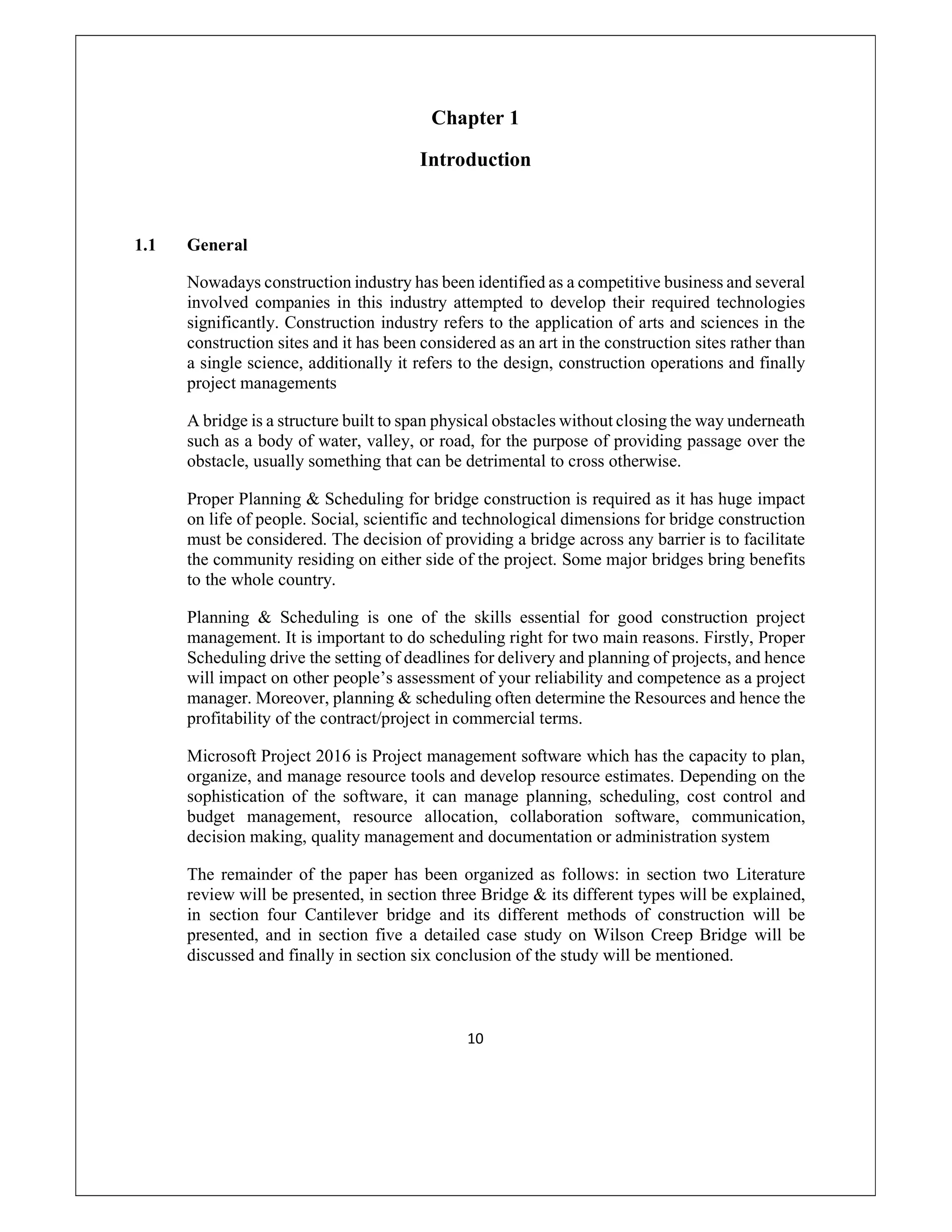 Report on Planning & scheduling of a Minor bridge | PDF