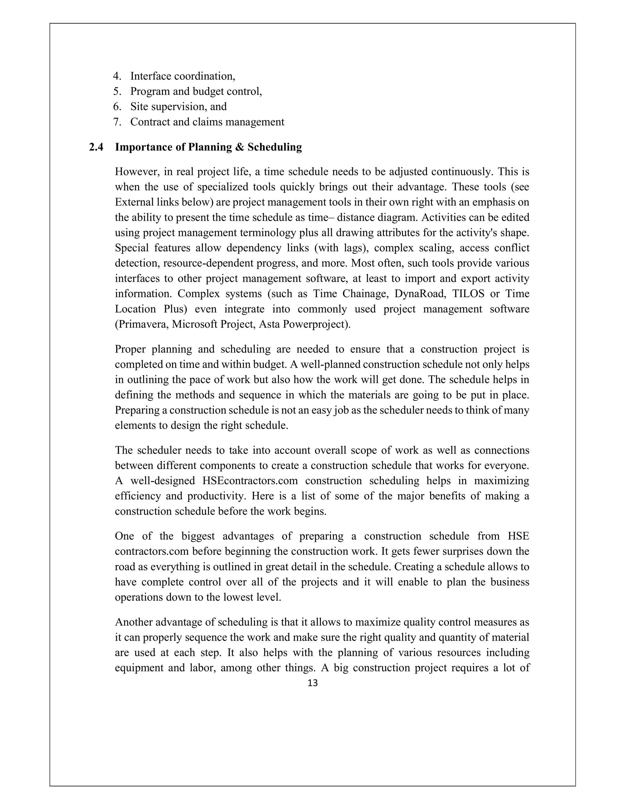 Report on Planning & scheduling of a Minor bridge | PDF