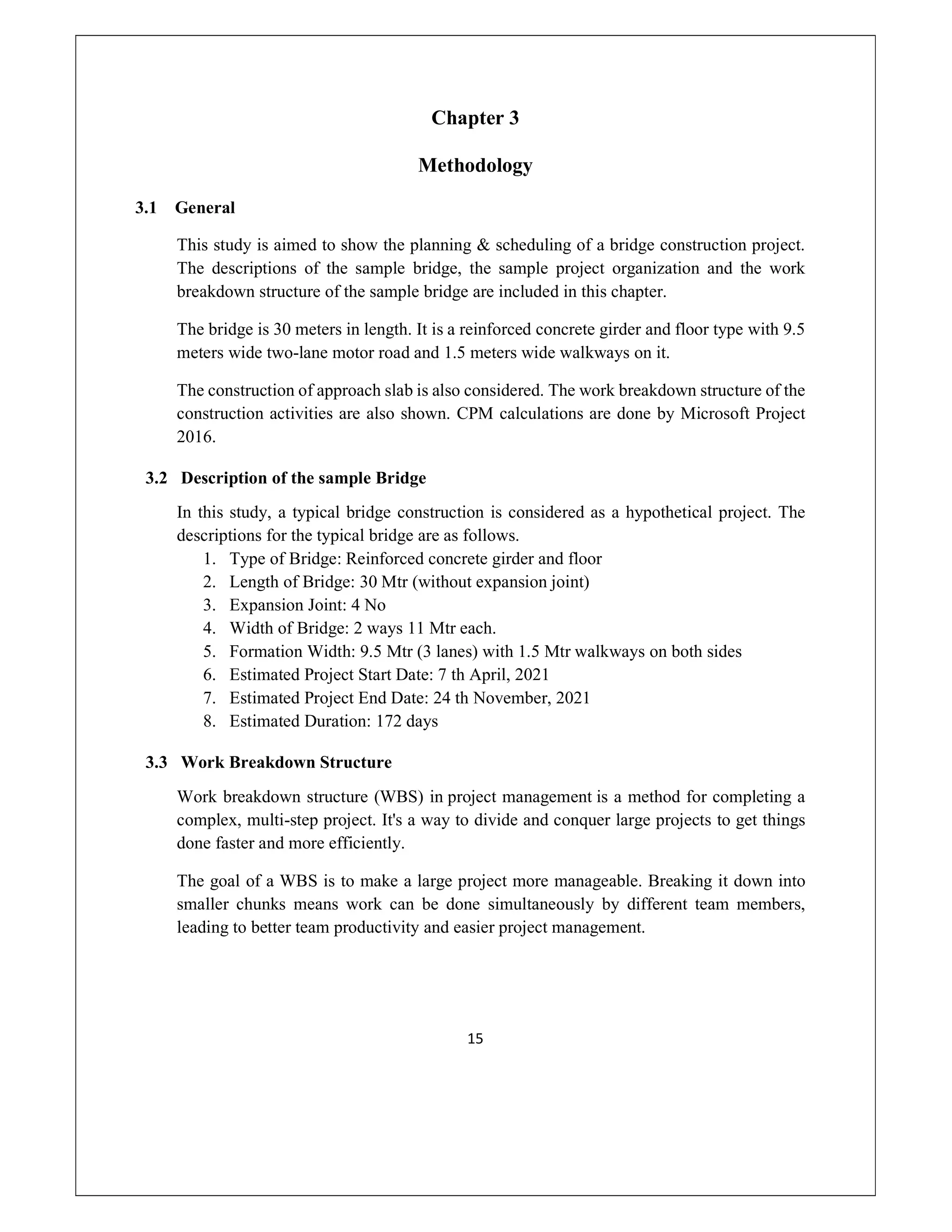 Report on Planning & scheduling of a Minor bridge | PDF