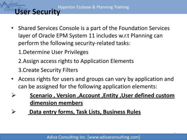 Hyperion Planning Security | PPT