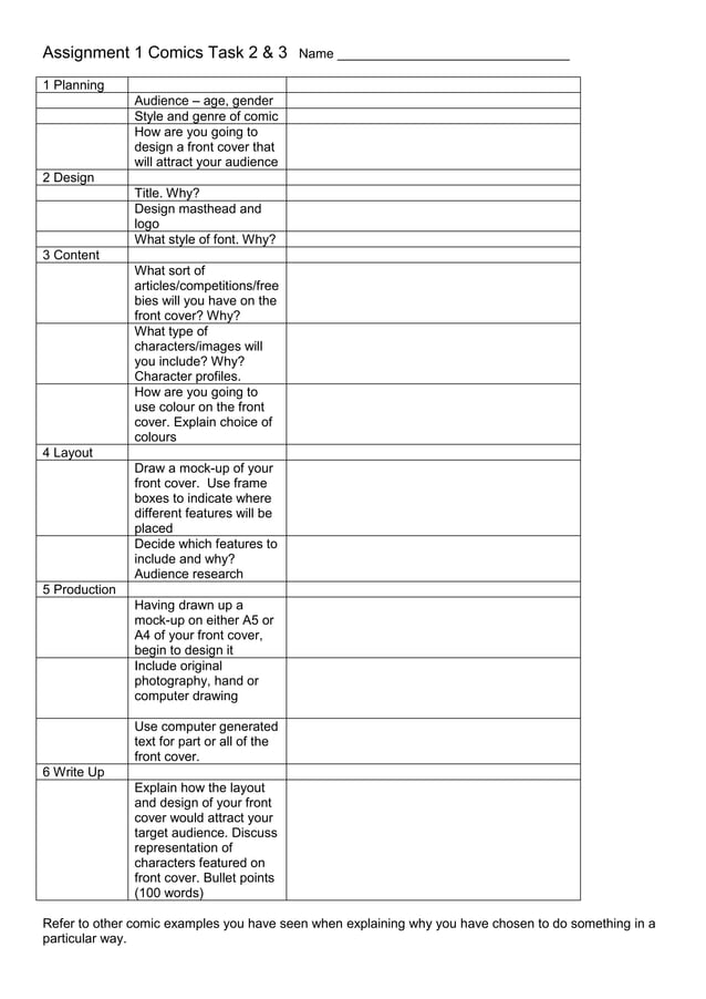 Comic Planning sheet CEC | PDF