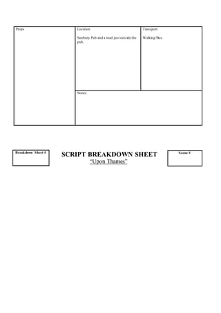 Planning sheet for filimg 1 | PDF