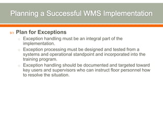 Planning successfulwms implementation | PPT