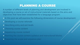 Planning syllabus and course design | PPTX