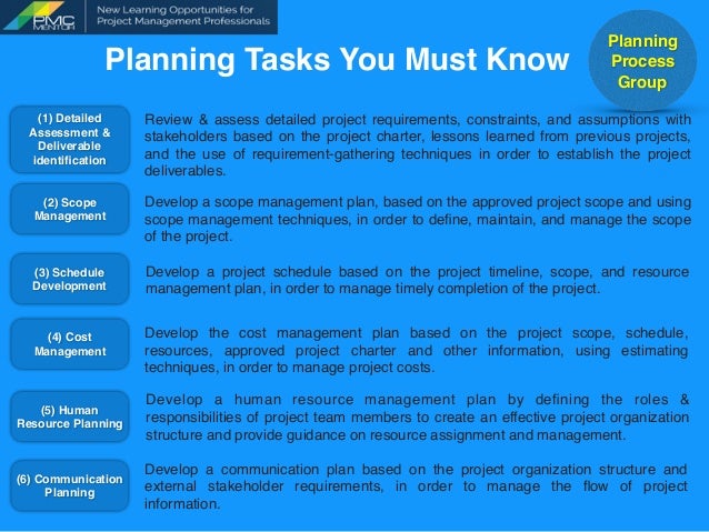 PMP TKS Guide: Planning Process Group;Tasks, Knowledge & Skills