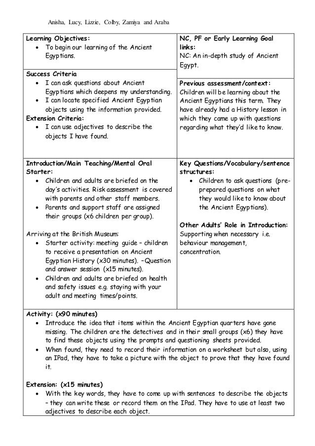 Lesson Plan for the British Museum
