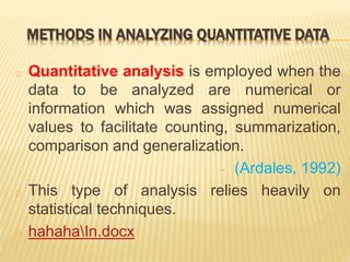 Planning the analysis and interpretation of resseaech data | PPT