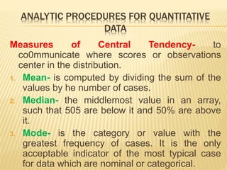 Planning the analysis and interpretation of resseaech data | PPT