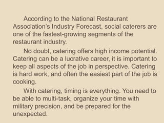 Planning the catering business | PPTX