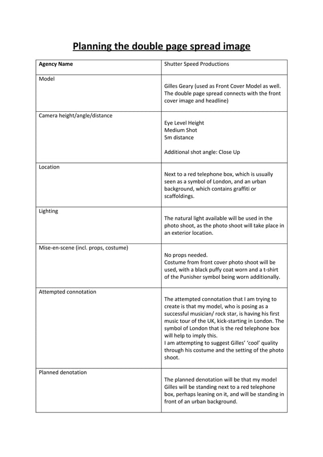 DPS Photo Shoot Plan | DOC | Cameras and Camcorders | Consumer Electronics