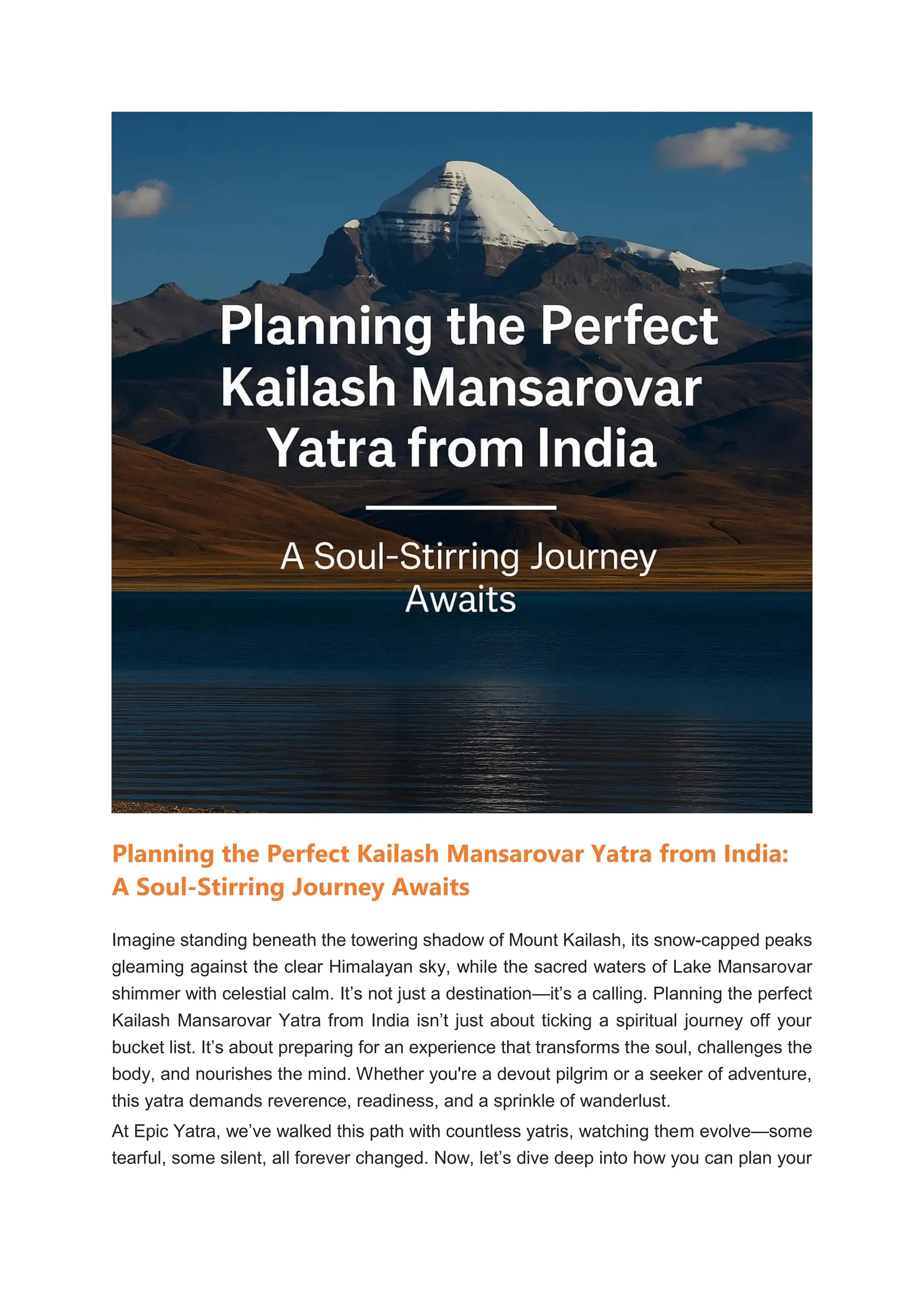 Planning the Perfect Kailash Mansarovar Yatra from India.pdf