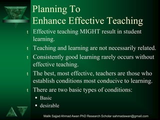 Planning to enhance effective teaching | PPTX | Educational Assessment ...