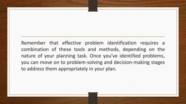 PLANNING TOOLS : Problem Identification. | PPT | Free Download