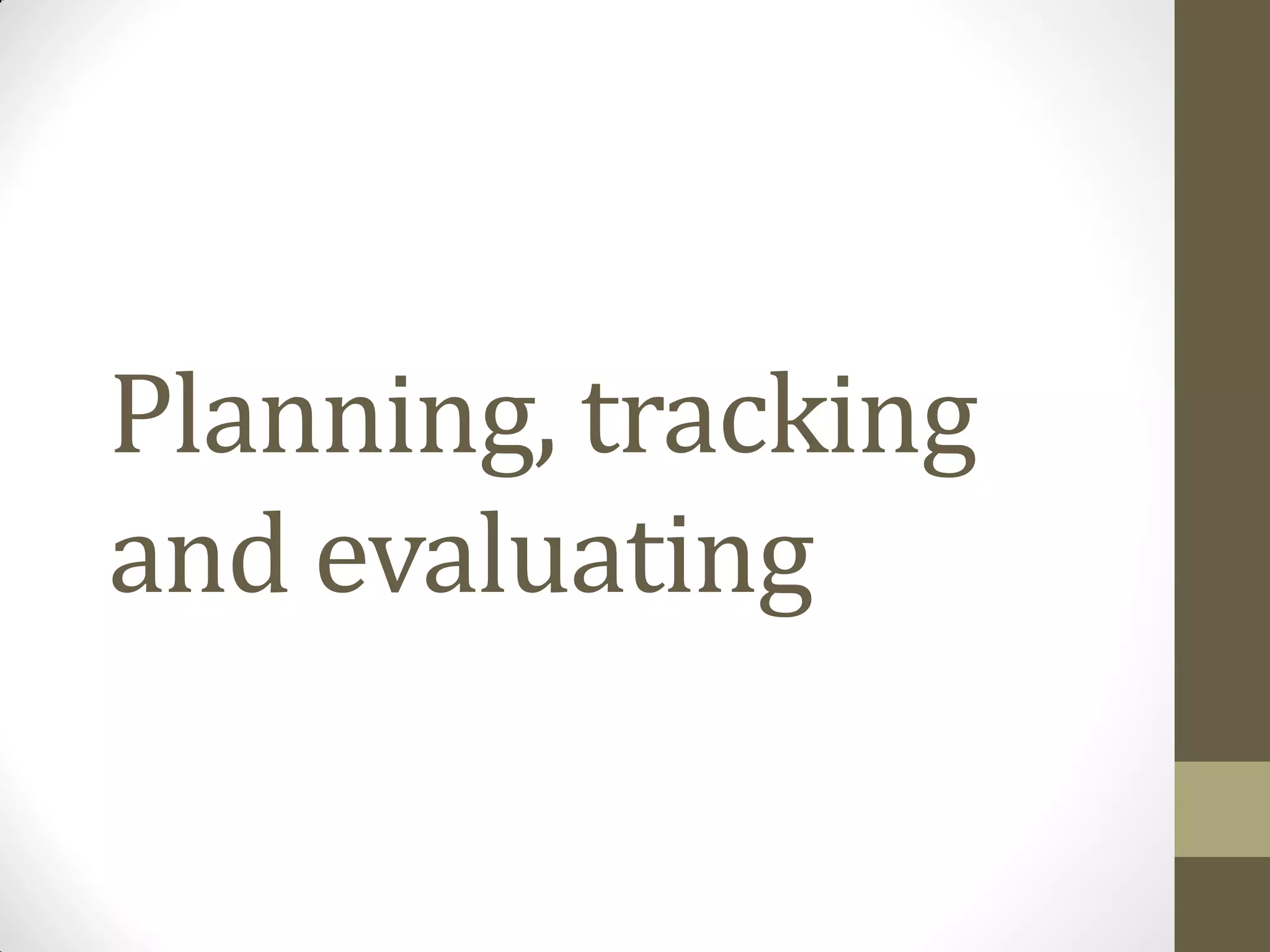 Planning, tracking and evaluating | PDF | Resume Writing and Advice ...