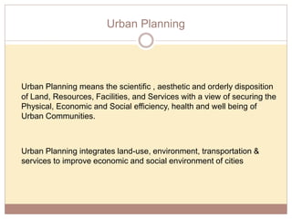 Planning and Urban Management-issues & challenges | PPTX