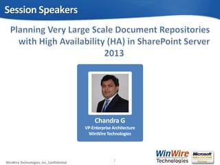 Planning very large scale document repositories with high availability ...