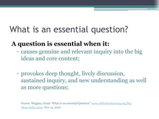 Planning with essential questions | PPTX