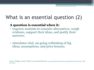 Planning with essential questions | PPTX
