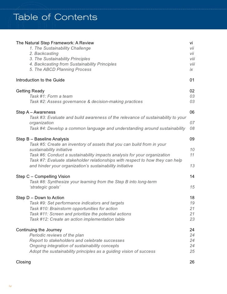 Planning for Sustainability