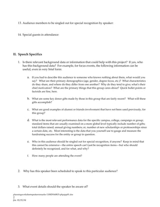 Planning Worksheet for Speeches | DOC