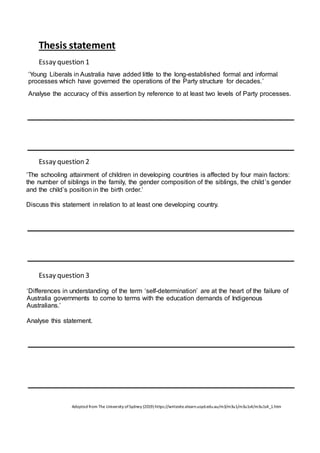 Planning your essay & paragraph structure | PDF
