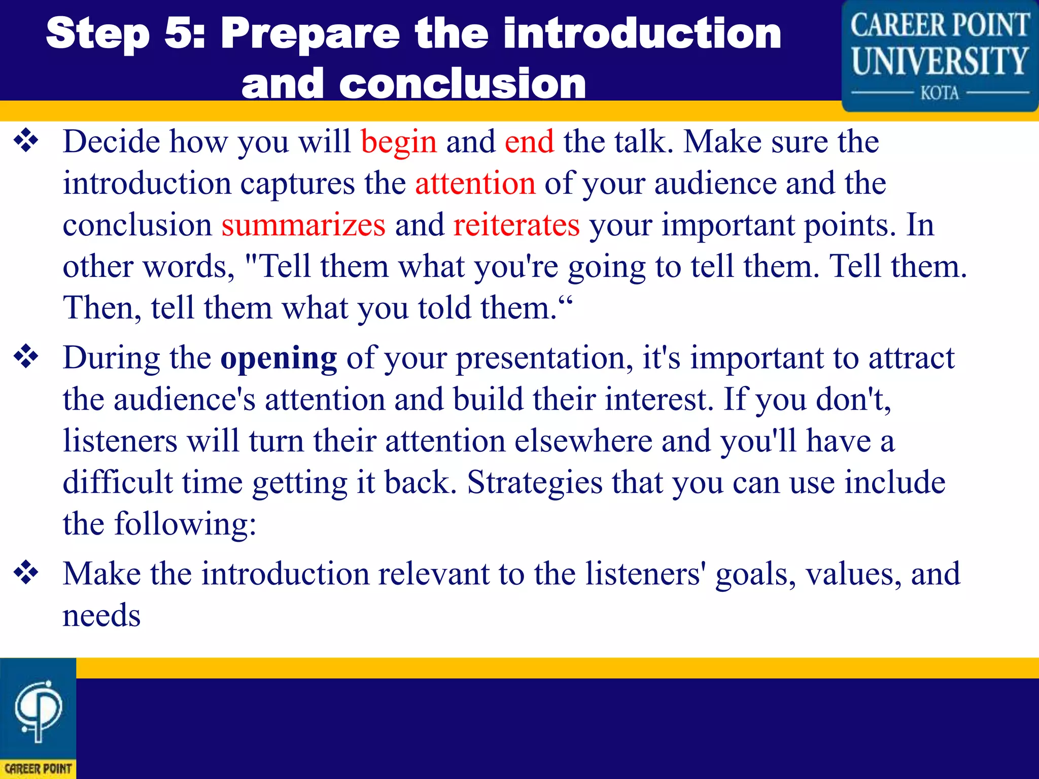 Planning your presentation | PPTX