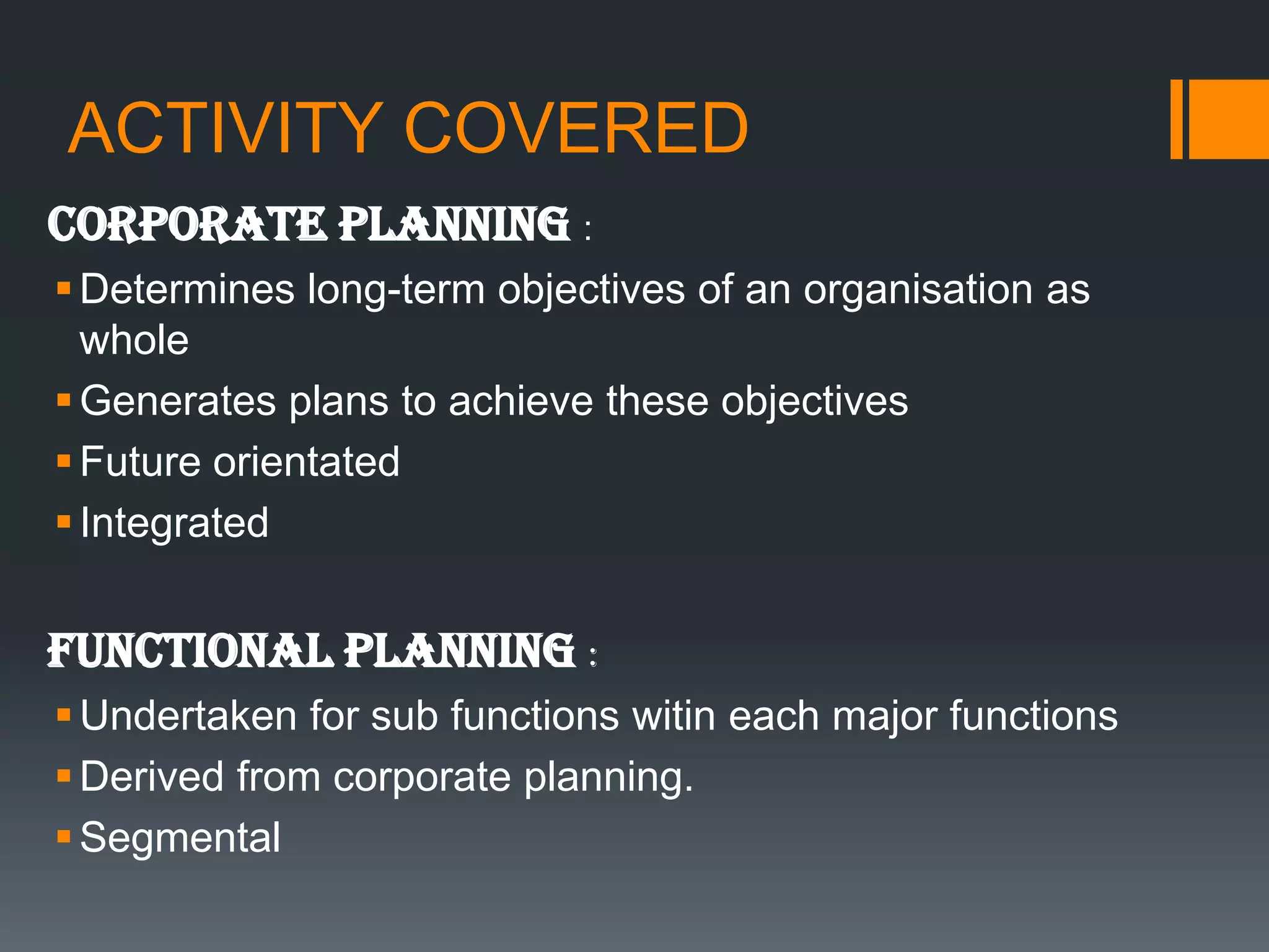 Plannning and Types of planning | PPTX