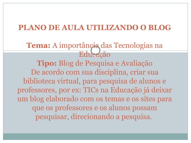 Plano de Aula | PPT