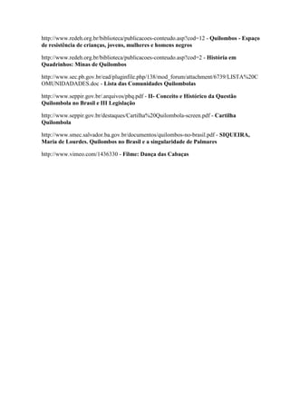 Plano de aula quilombolas- francisca roseane | PDF