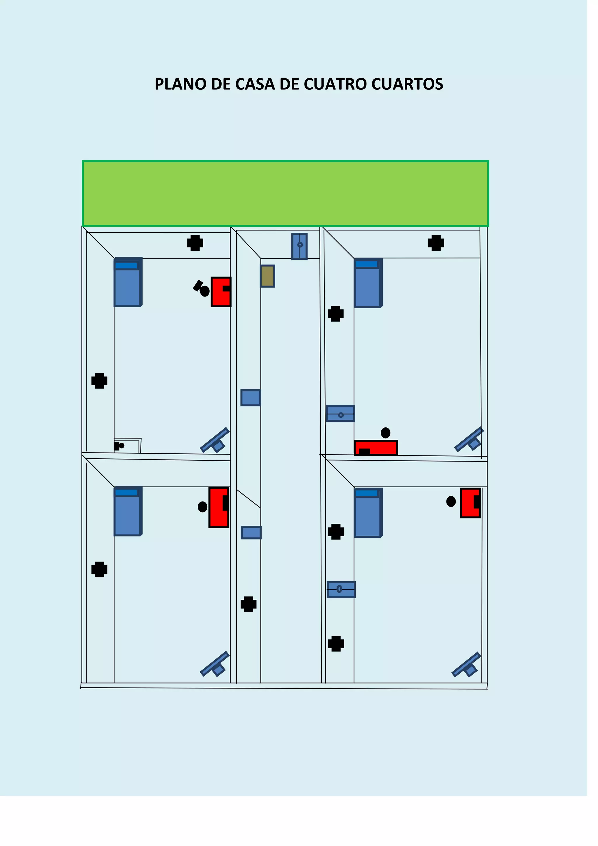 Plano de casa de cuatro cuartos | PDF