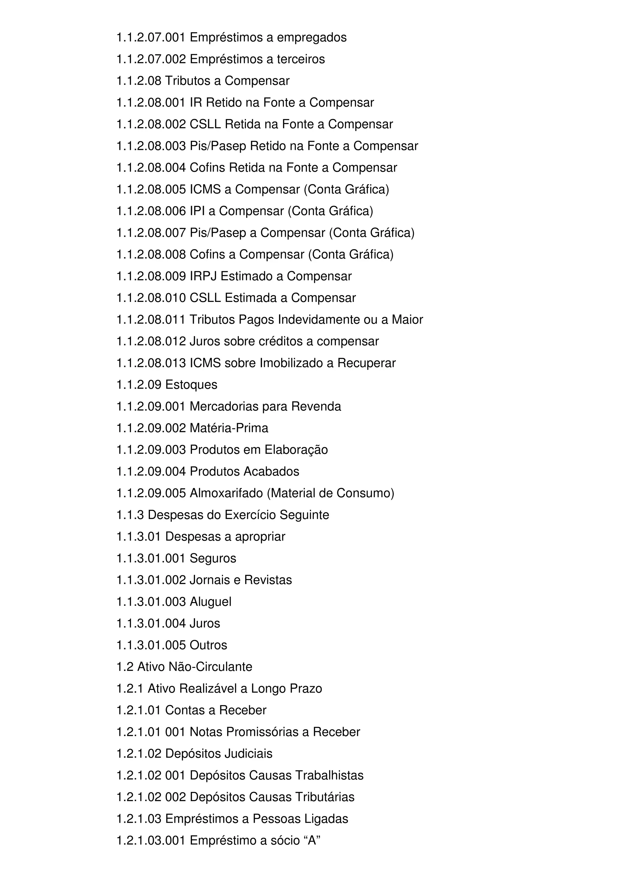 Plano de contas_geral | PDF