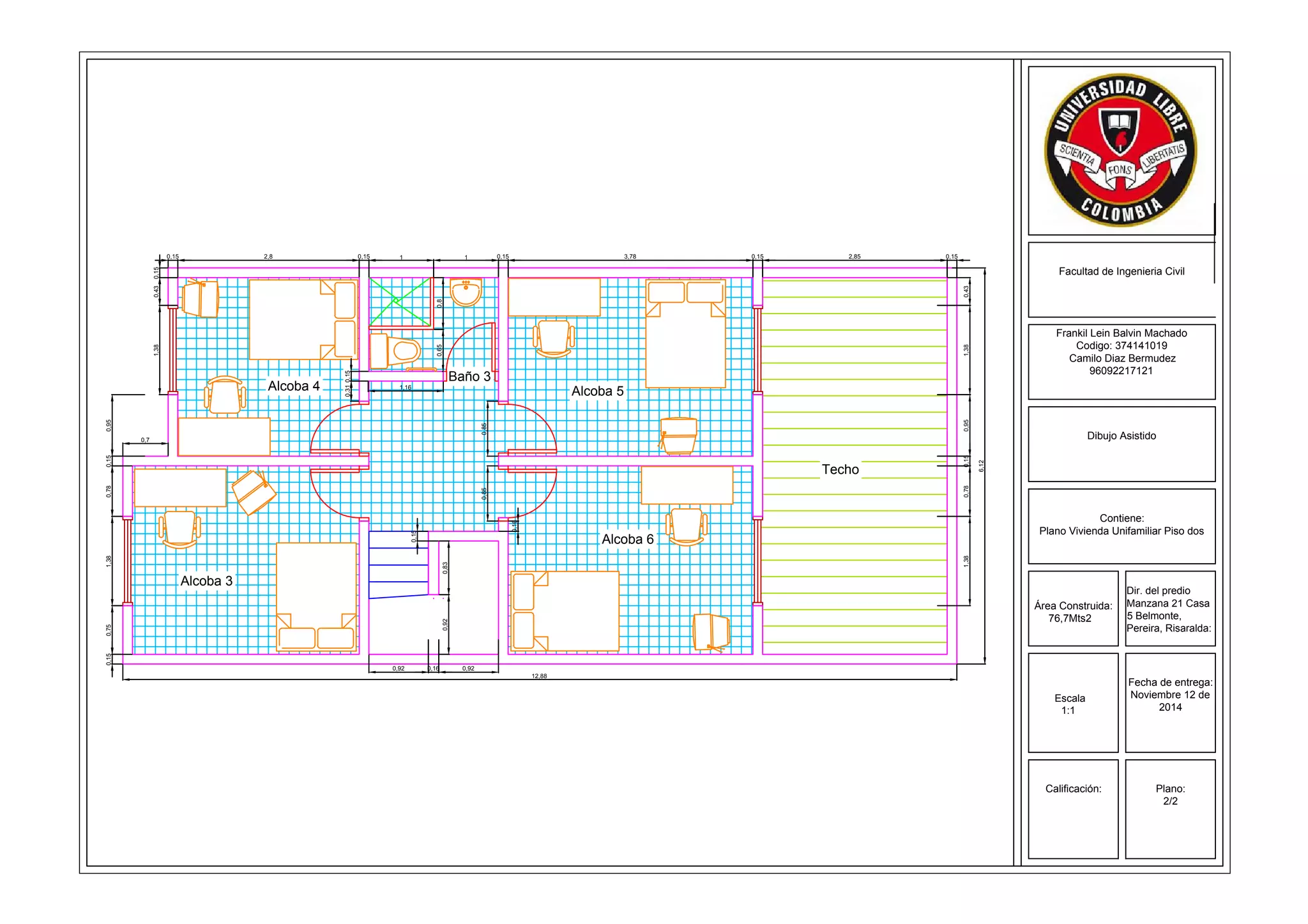Plano de la casa pdf, segundo piso | PPT