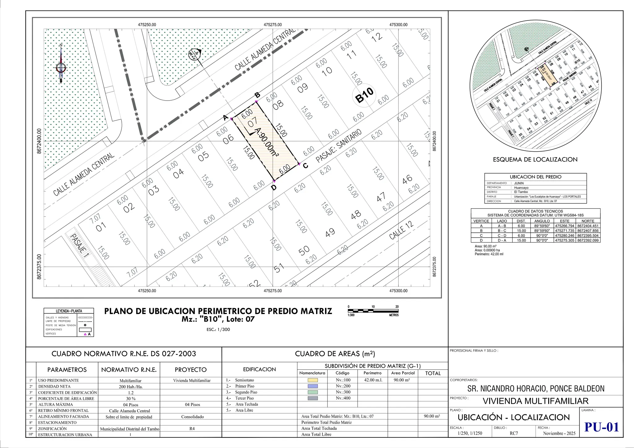 PLANO DE UBICACION DE PREDIO MATRIZ-LOS PORTALES HUANCAYOpdf | PDF