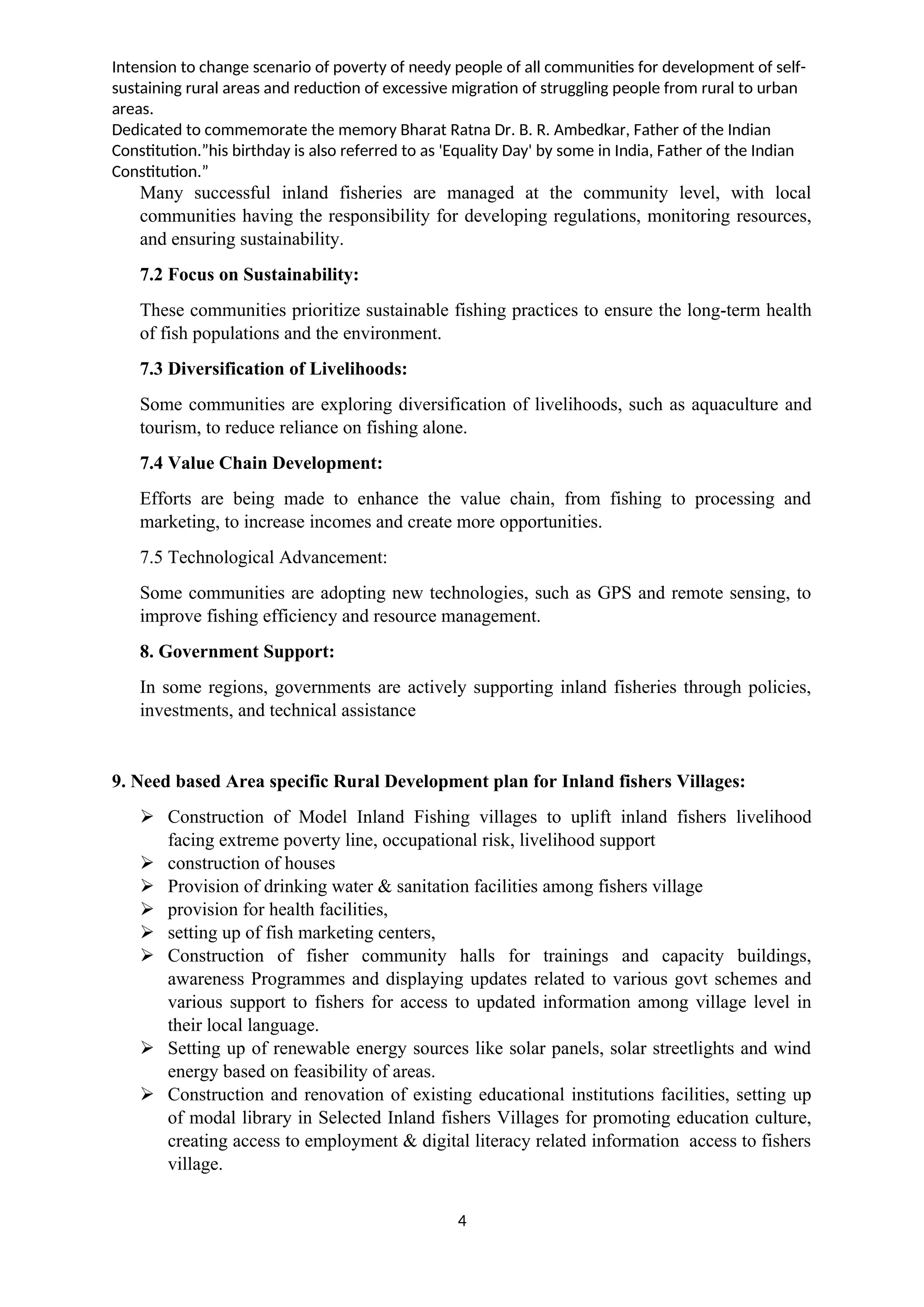Plan of Action for Development of Climate resilience Inland Fishermen ...