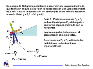 Plano inclinado con velocidad inicial | PPT