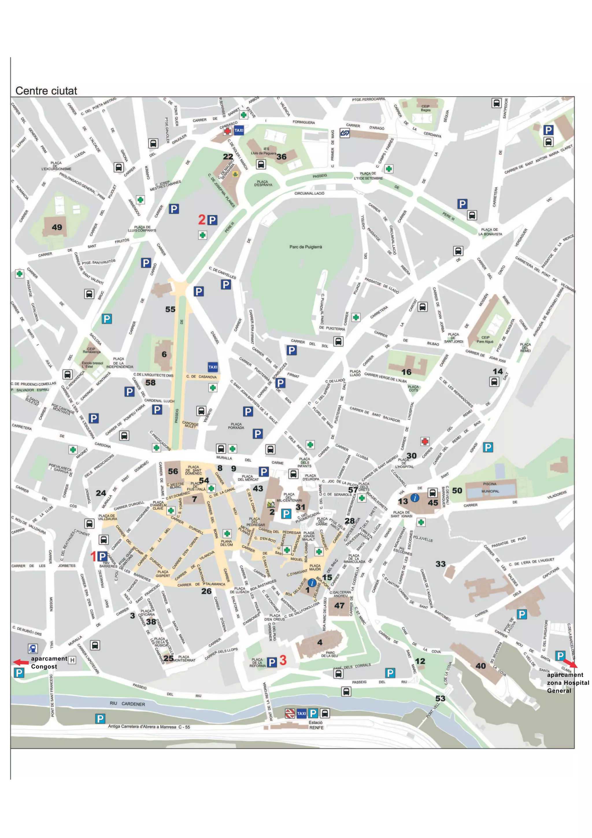 Plànol de Manresa. Parquings | PDF