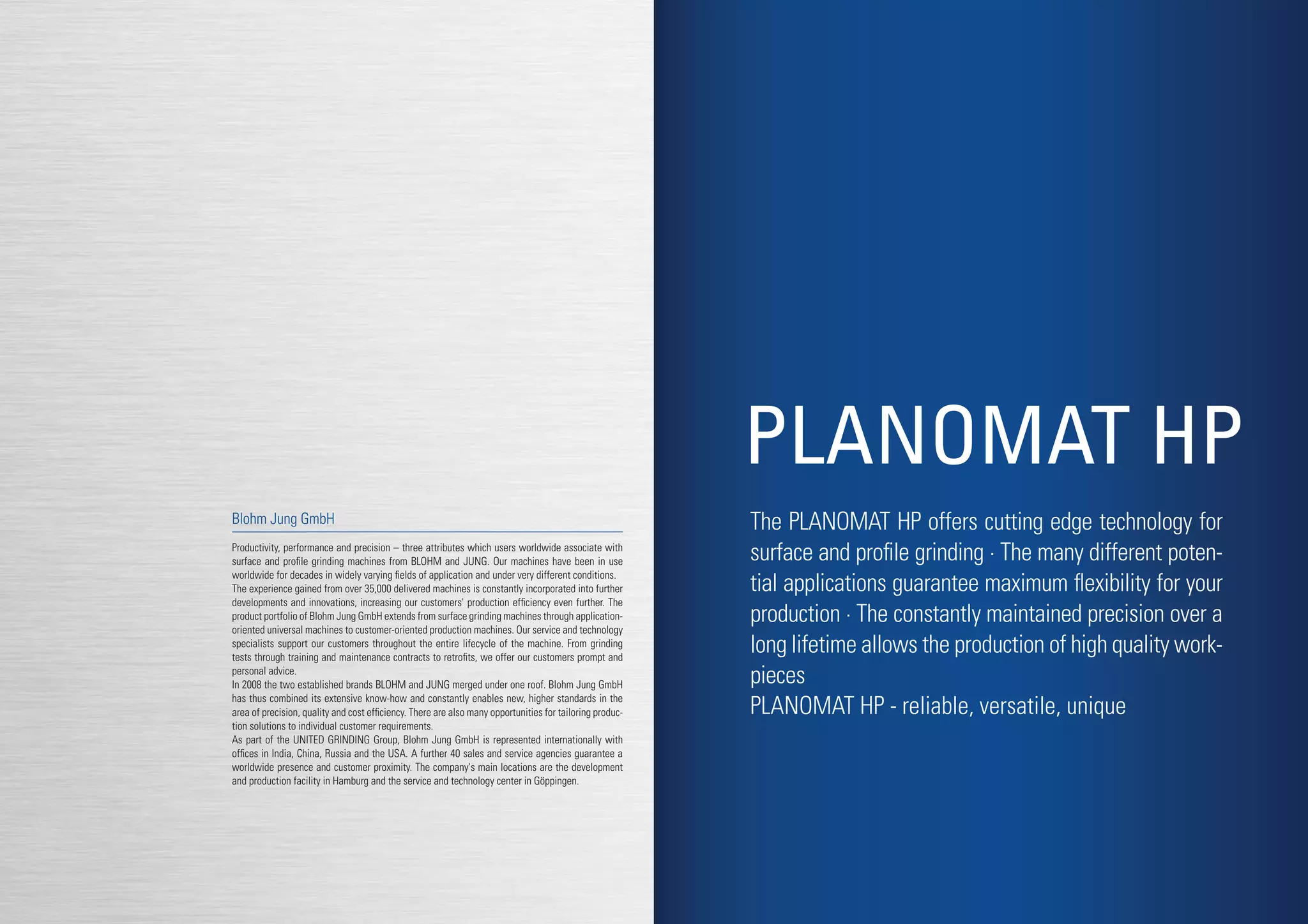 Blohm Planomat HP CNC Surface, Profile & Creep Feed Grinders - Latest ...