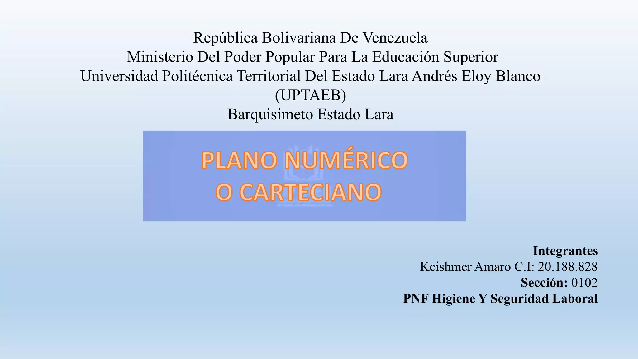 Plano numerico | PPT