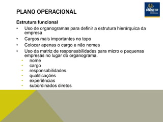 Plano operacional para plano de negócios | PPT
