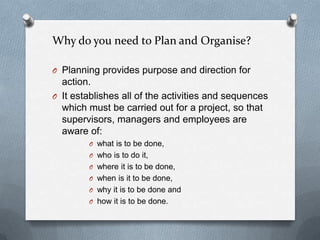 Plan & organise work | PPTX
