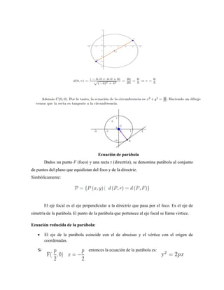 Plano Numérico,(Distancia,punto medio, ecuaciones y trazado de ...