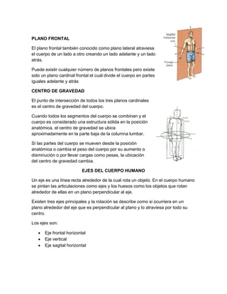 Planos y ejes del cuerpo humano | DOCX