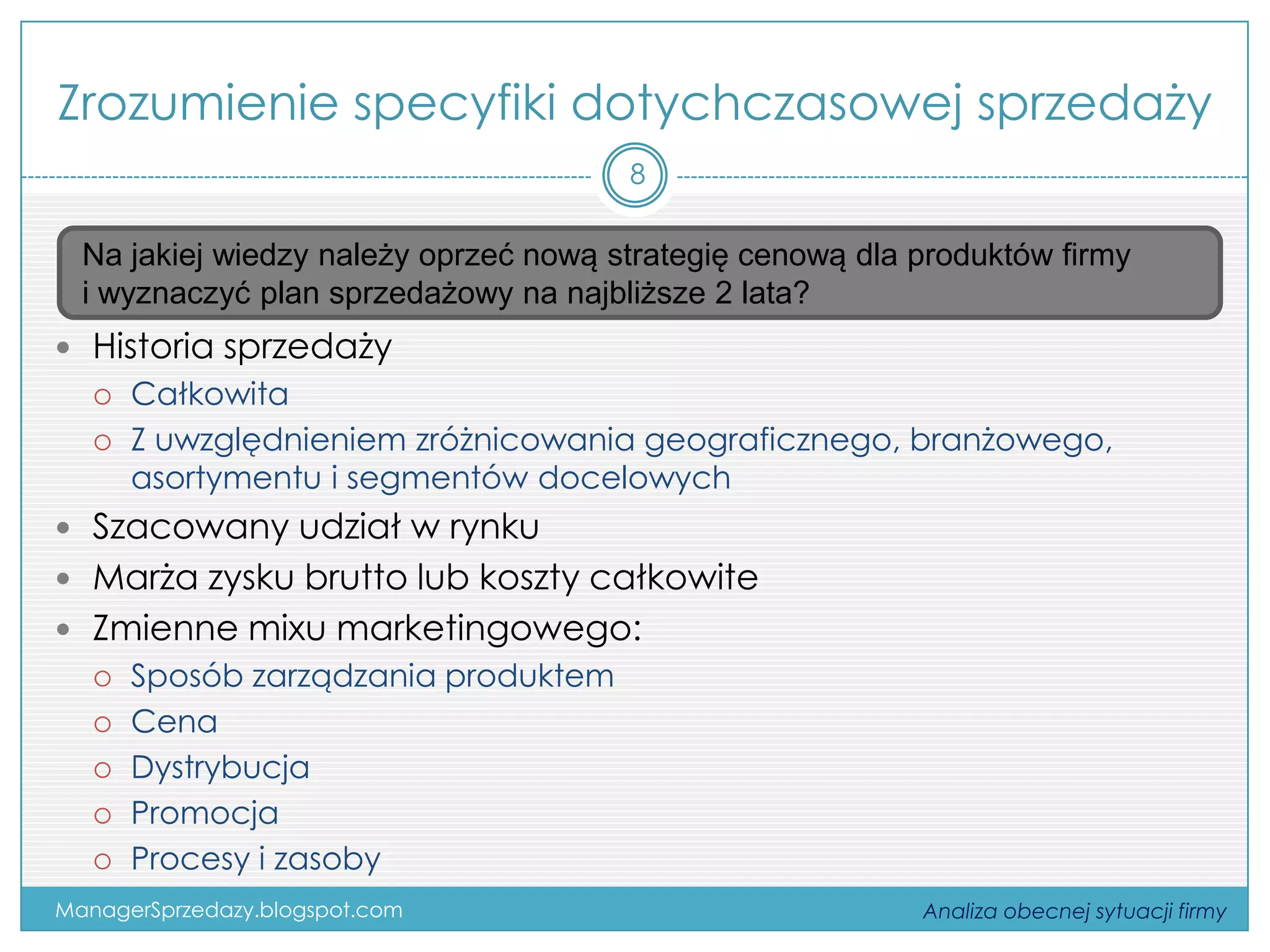 Planowanie strategii sprzedaży "dla początkujących" | PPT