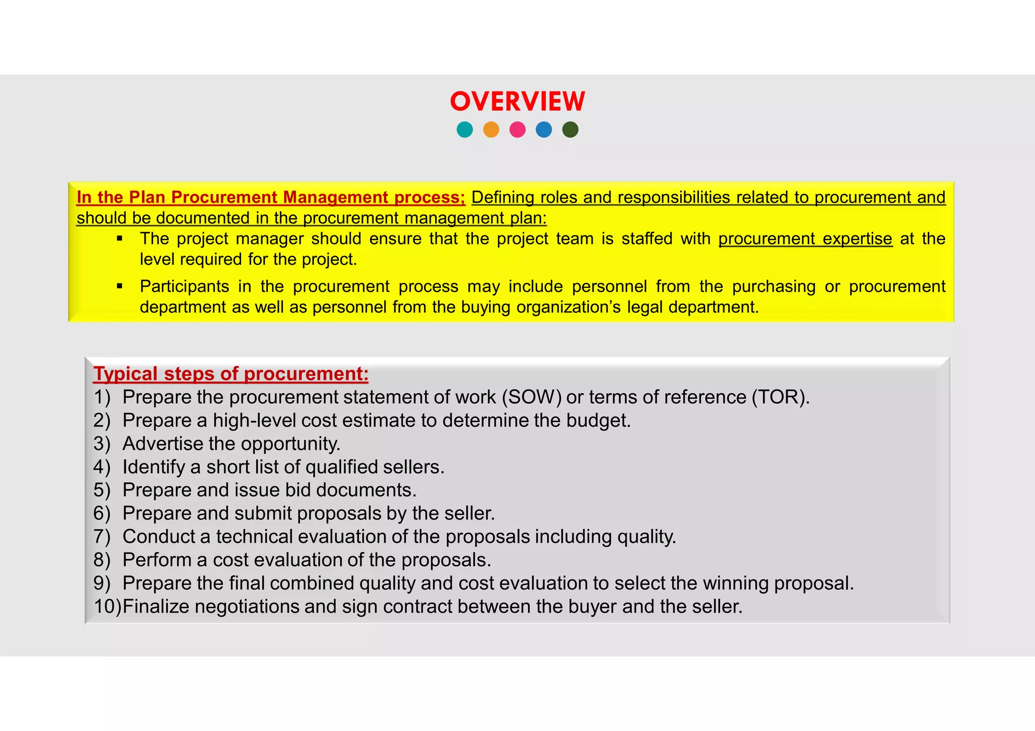Plan procurement management | PDF