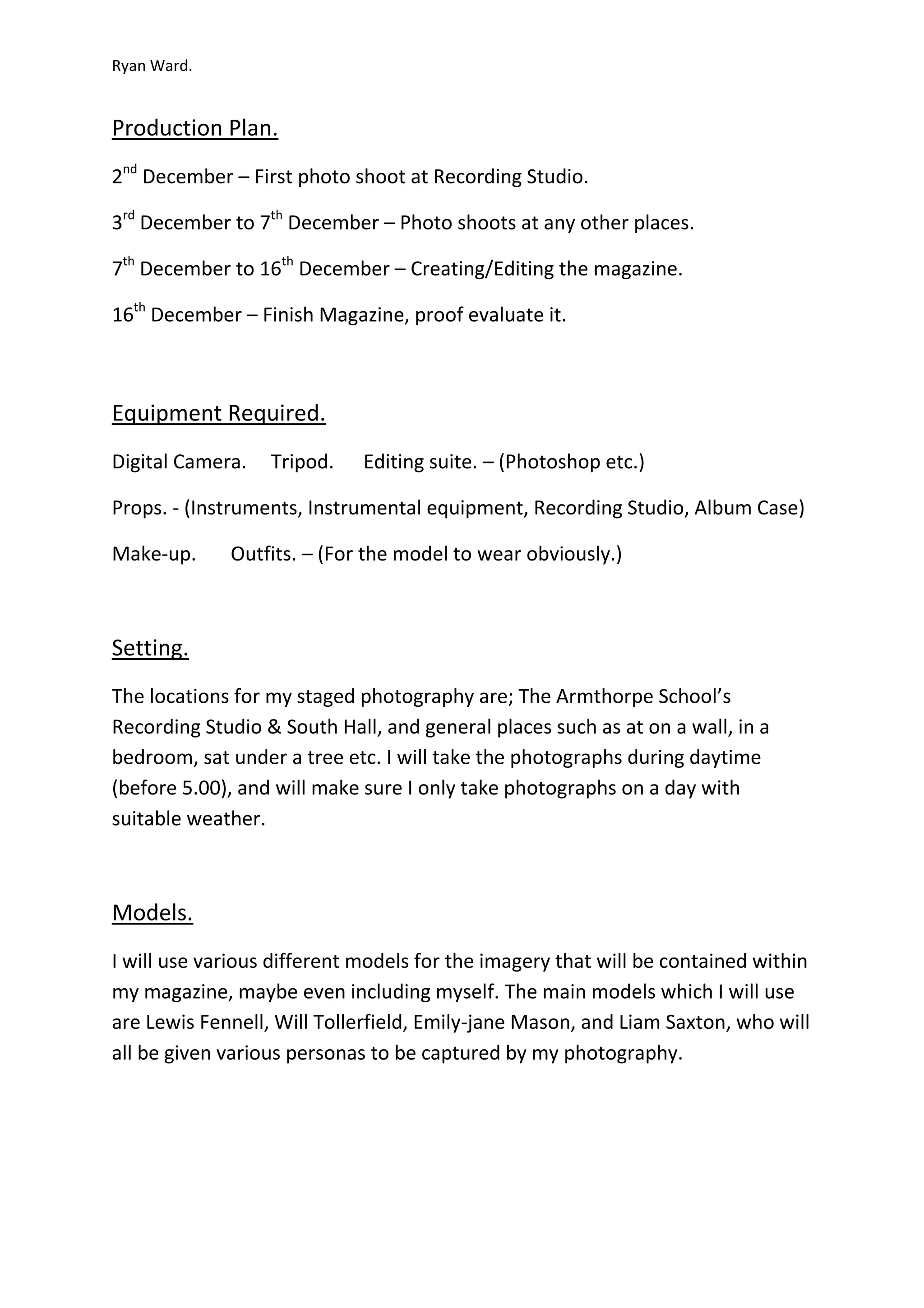 Plan, props, equipment required & setting | DOCX