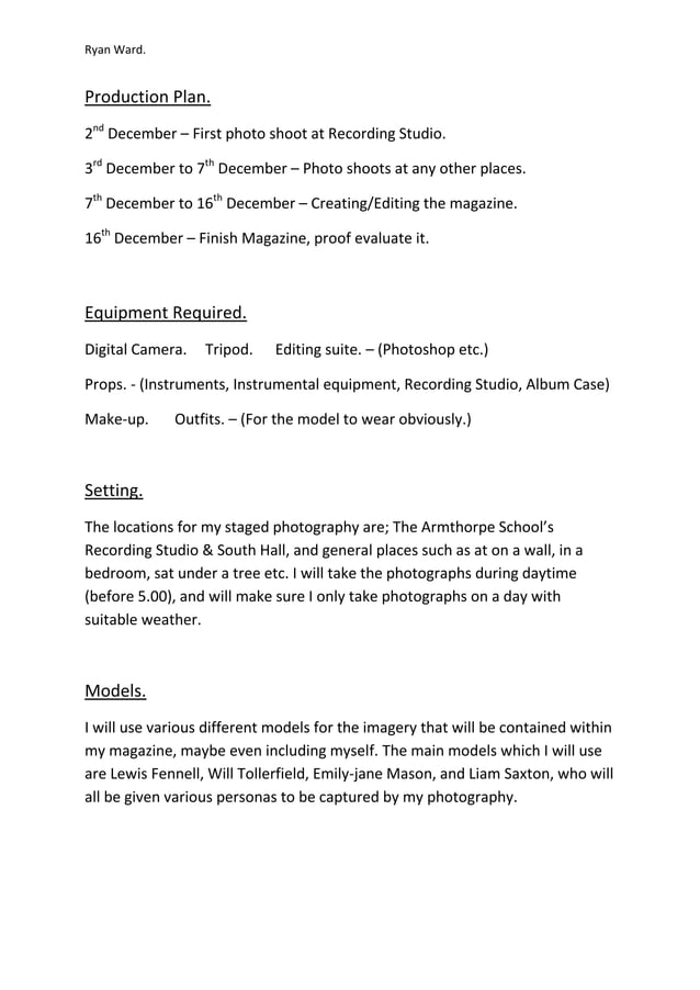 Plan, props, equipment required & setting | DOCX