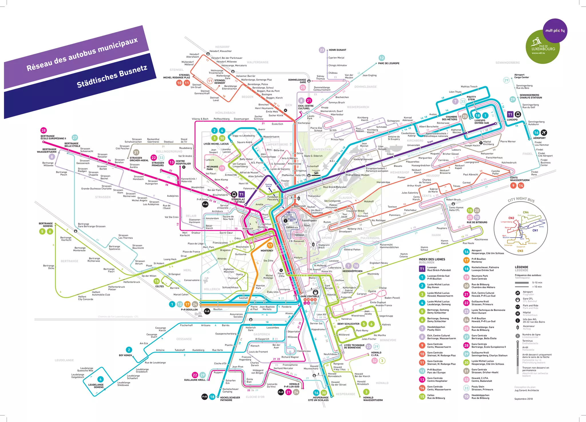 Luxembourg City bus network map | PDF
