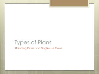 Plans and planning tools (principles of management) | PPTX