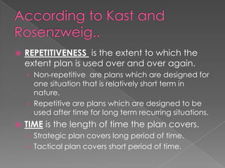 Plans and planning tools (principles of management). | PPTX